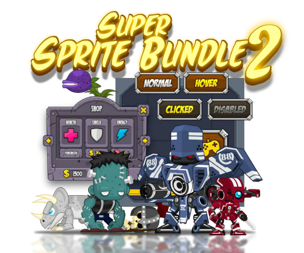 The Super Sprite Bundle 1 of Royalty Free 2D Game Art